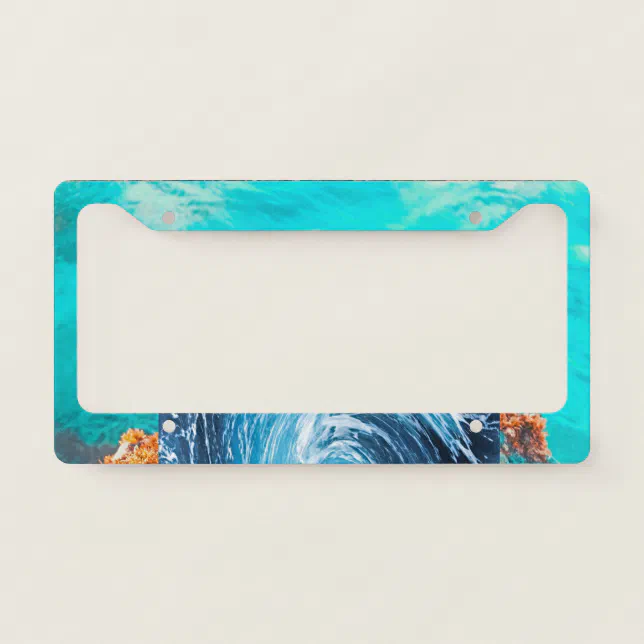 Pacific Ocean Splash License Plate Frame | Zazzle