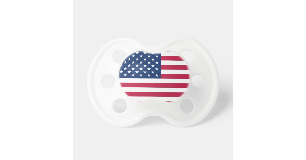 Pacifier with federal flag of U.S.A. | Zazzle