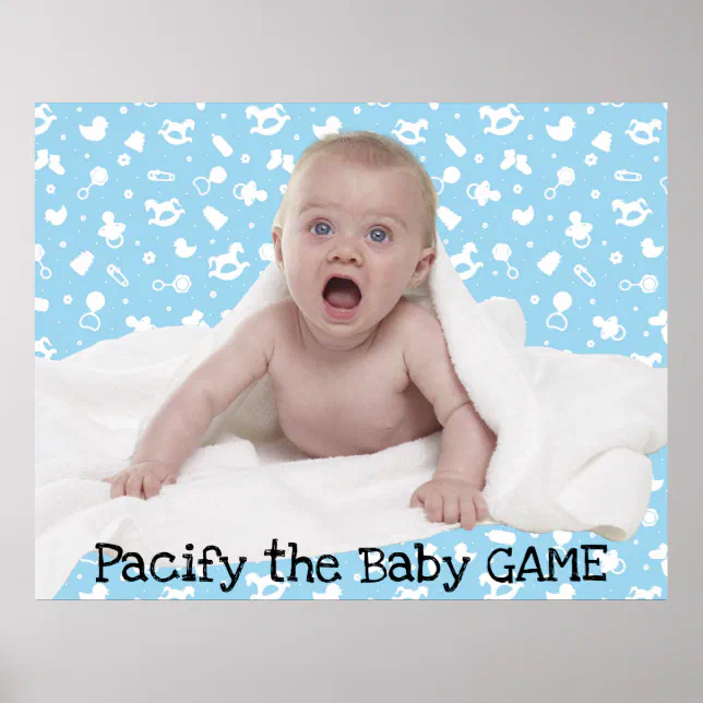 Pacify the Baby | Hilarious Baby Shower Game Poster | Zazzle