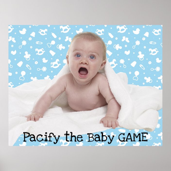 Pacify the Baby | Hilarious Baby Shower Game Poster | Zazzle.com