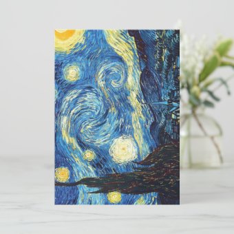 Pack of 100 Van Gogh Starry Night Invitations | Zazzle