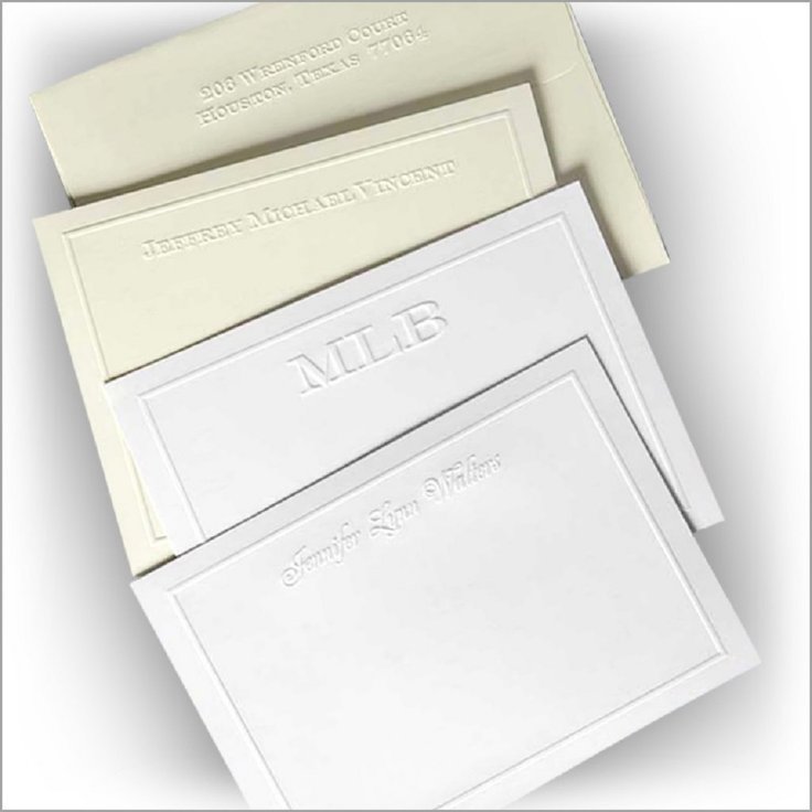 Pack of 25 Embossed Border Correspondence Cards | Zazzle
