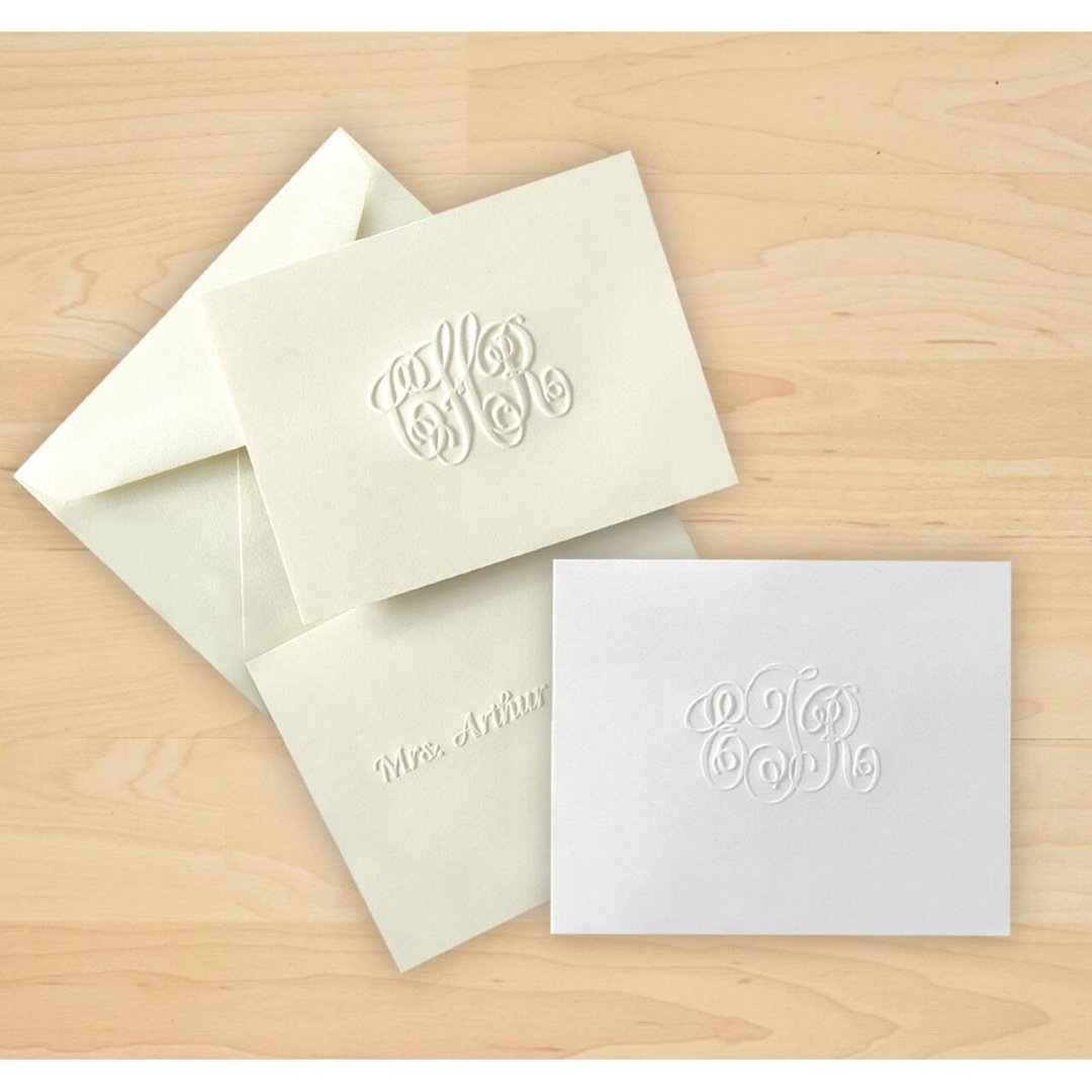 Pack of 25 Embossed Initials Enclosure Cards | Zazzle