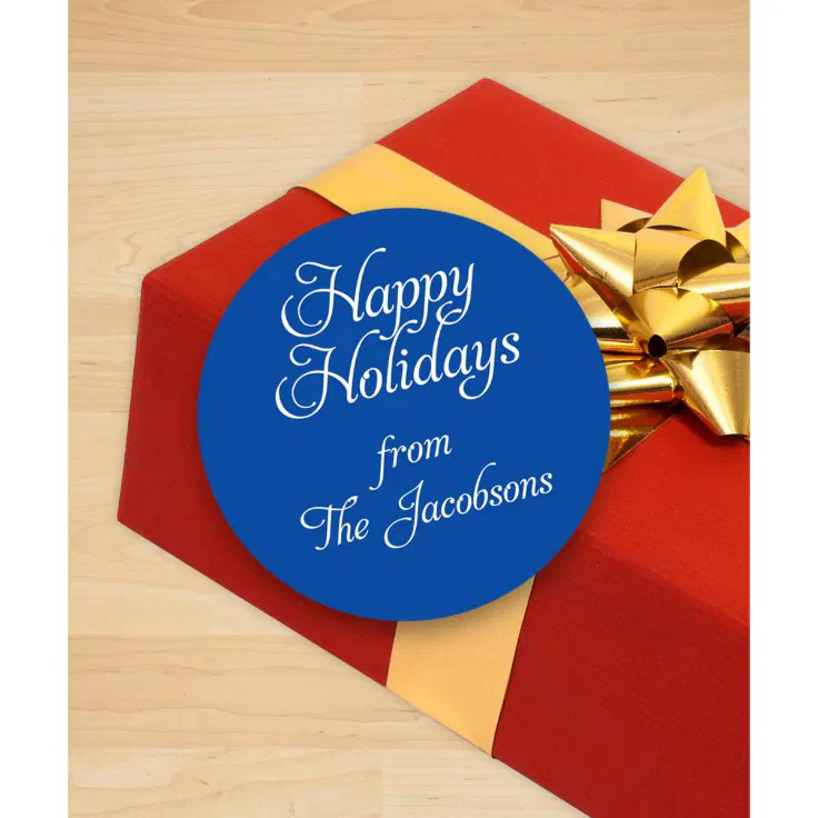 Pack of 25 Fun Happy Holidays Gift Stickers | Zazzle