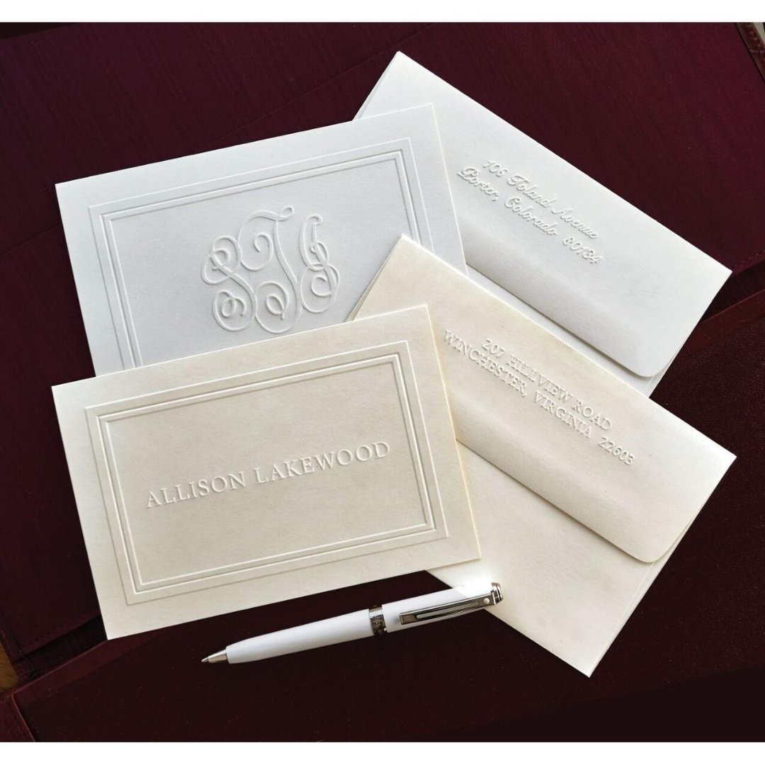 Pack of 25 Great Double-Embossed Folded Note Cards | Zazzle