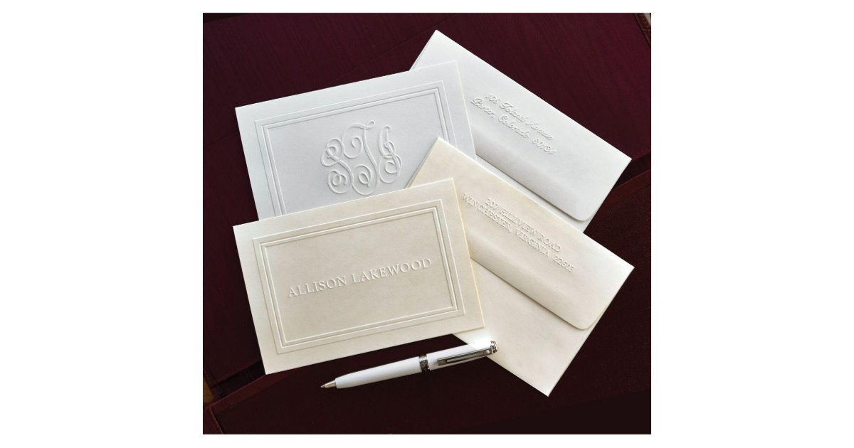 Pack of 25 Great Double-Embossed Folded Note Cards | Zazzle