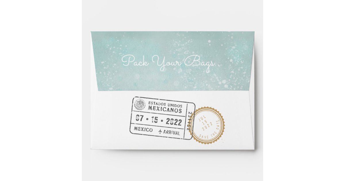 Pack Your Bags | Mexico Destination Wedding Envelo Envelope | Zazzle