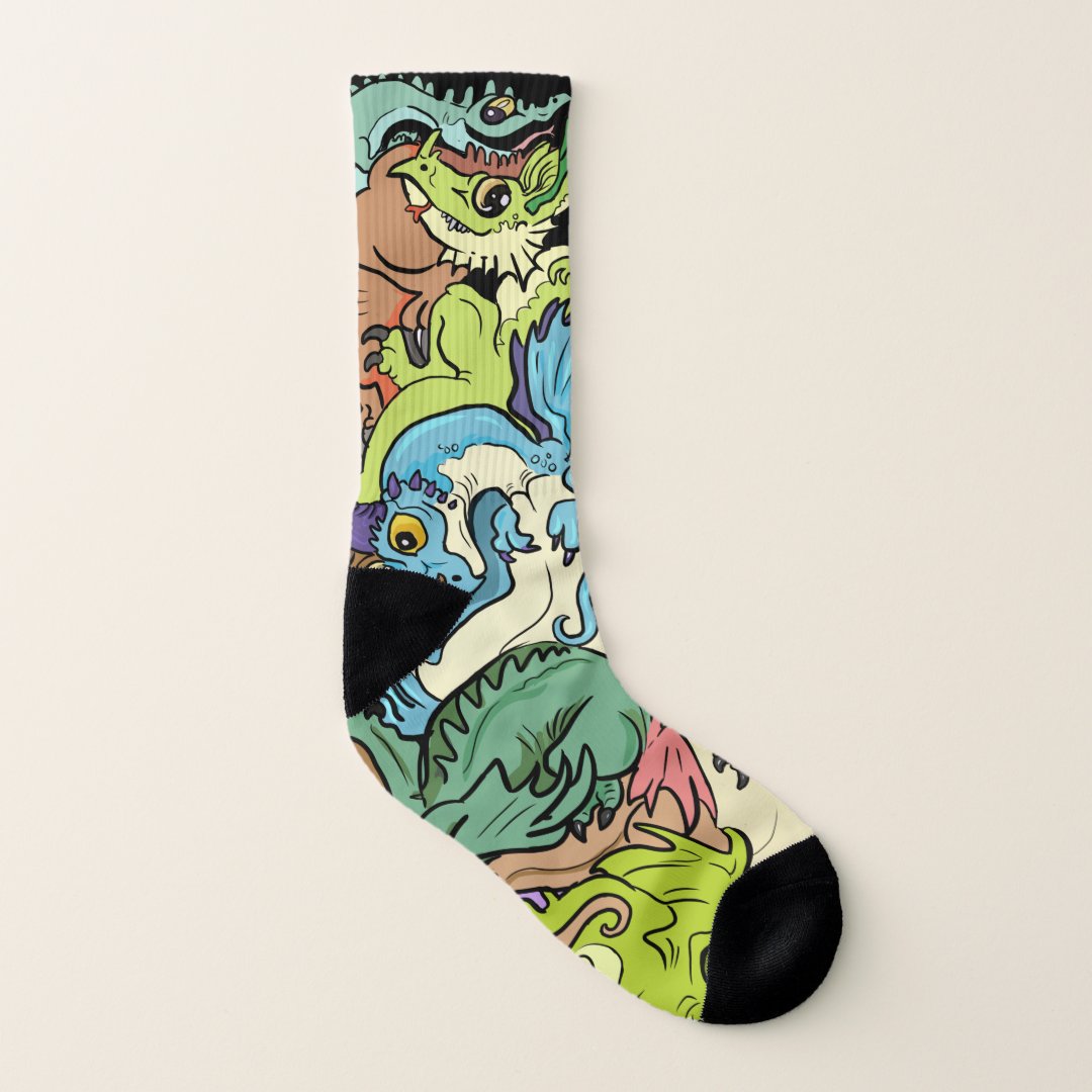 Packed in Party Dragons Socks | Zazzle