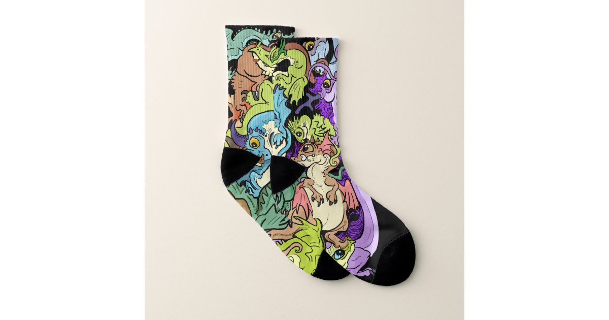 Packed in Party Dragons Socks | Zazzle