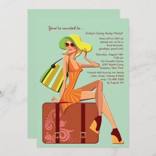 Packed My Bag Going Away Party Invitation | Zazzle