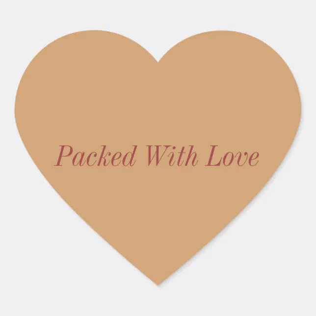 packed with love stickers, packaged with love heart sticker | Zazzle
