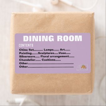 Packing Moving Organizing Labels - Dining Room | Zazzle