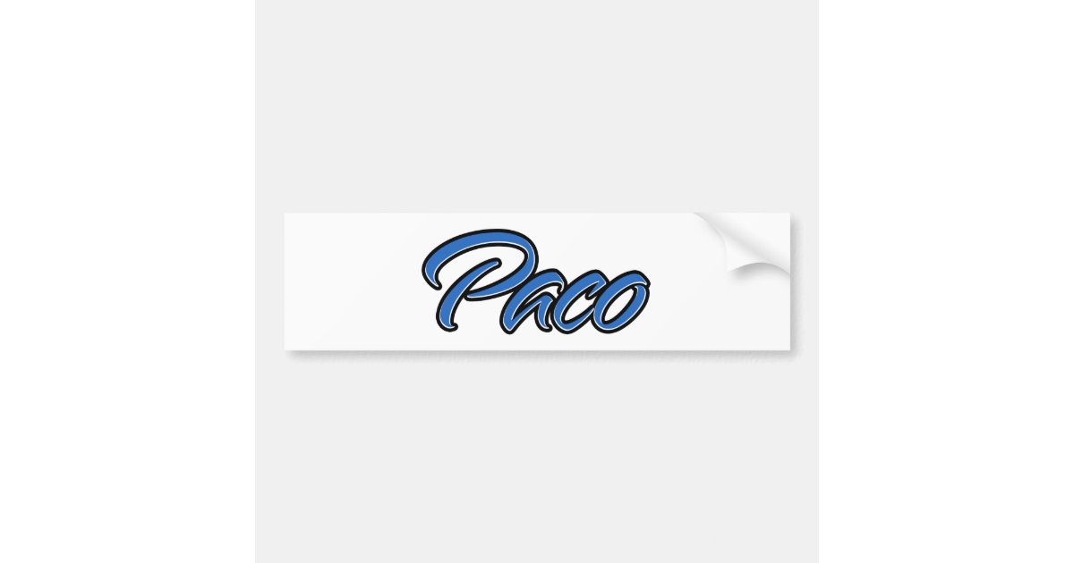 Paco Name blue Aufkleber Sticker Autoaufkleber | Zazzle