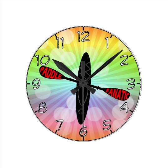PADDLE FANATIC - KAYAK LOGO ROUND CLOCK | Zazzle.com