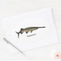 Paddlefish Oval Sticker | Zazzle