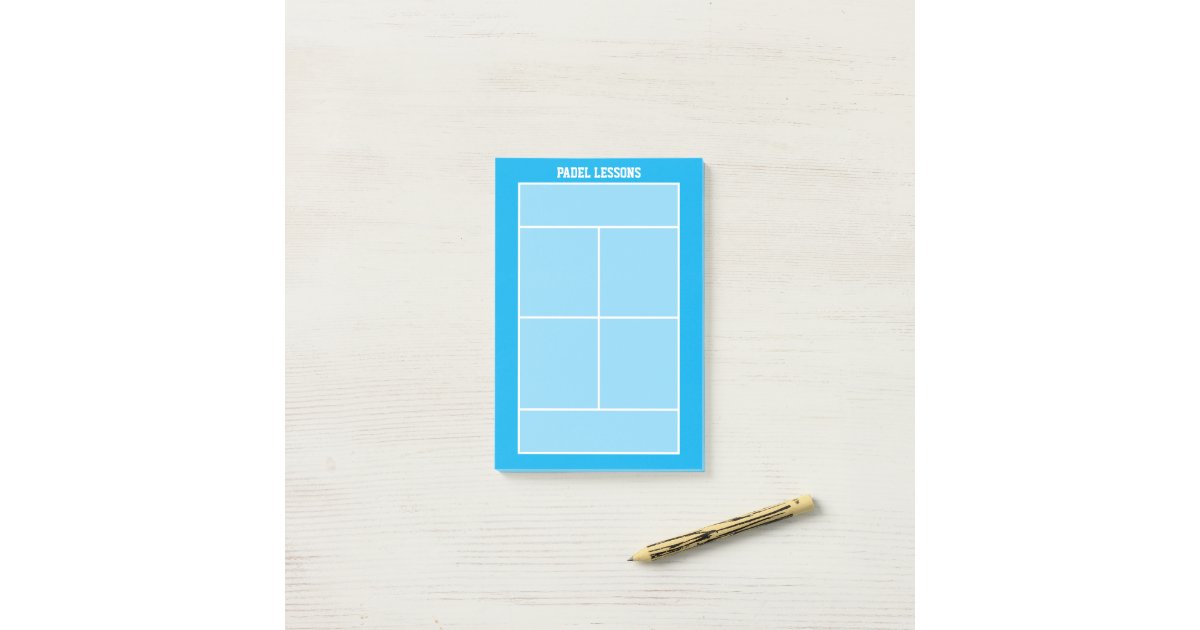 Padel court lines field dimensions training coach post-it notes | Zazzle