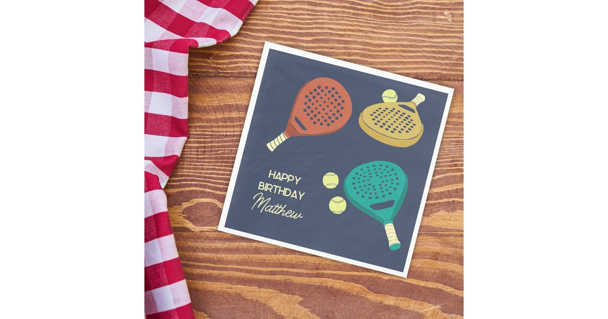 Padel Tennis Themed Custom Party Napkins | Zazzle
