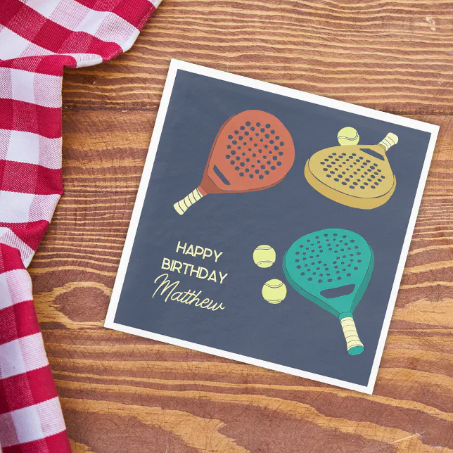 Padel Tennis Themed Custom Party Napkins | Zazzle