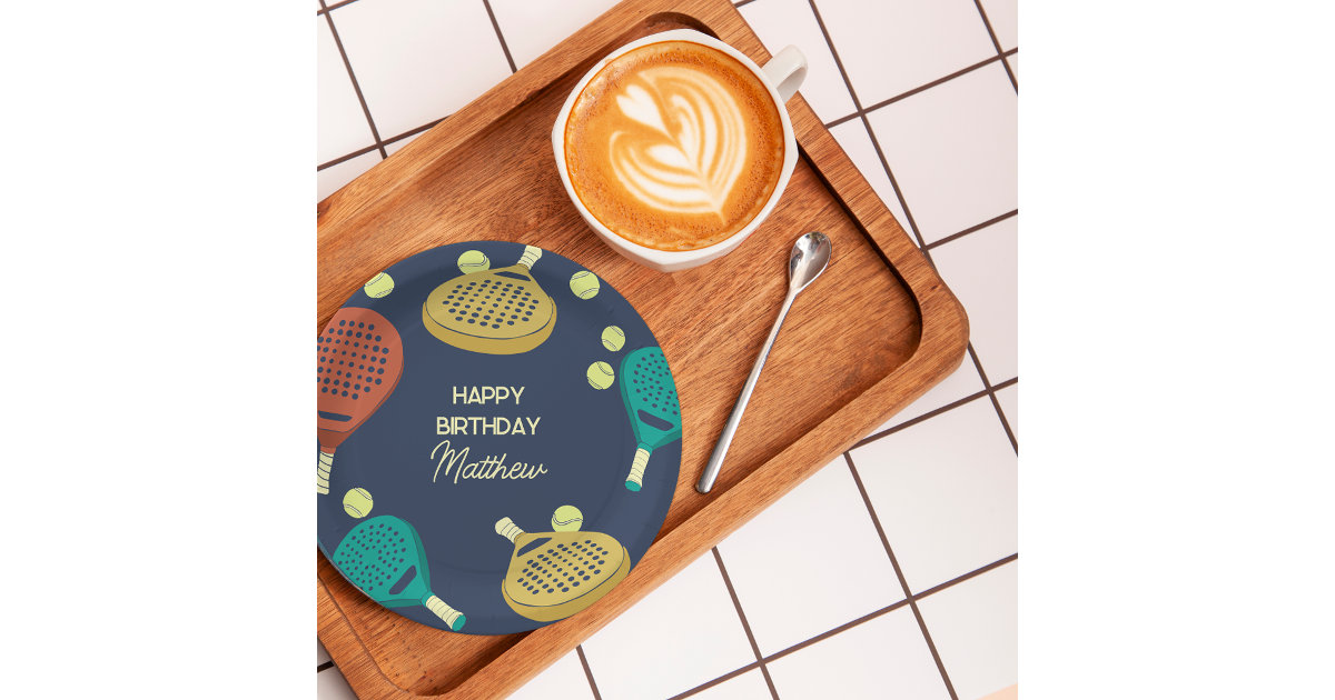 Padel Tennis Themed Custom Party Paper Plates | Zazzle