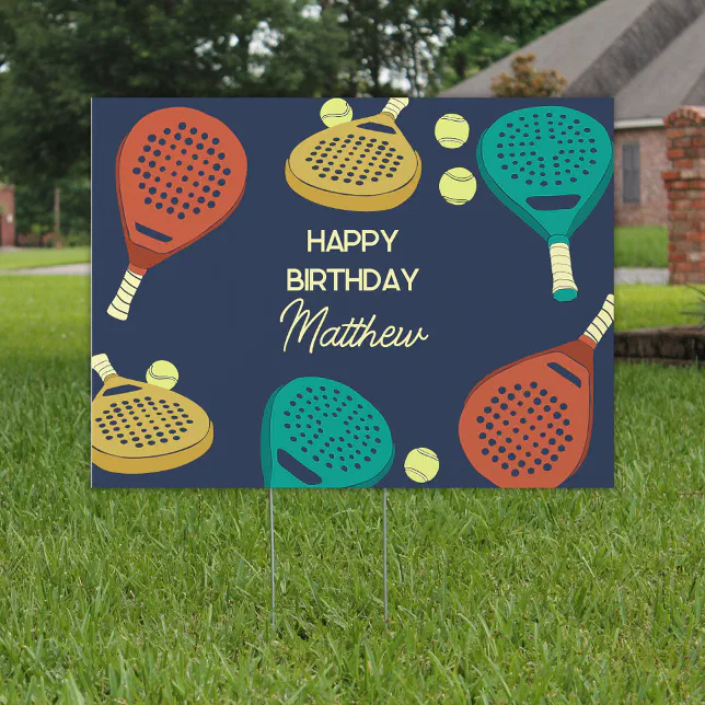 Padel Tennis Themed Custom Party Sign | Zazzle
