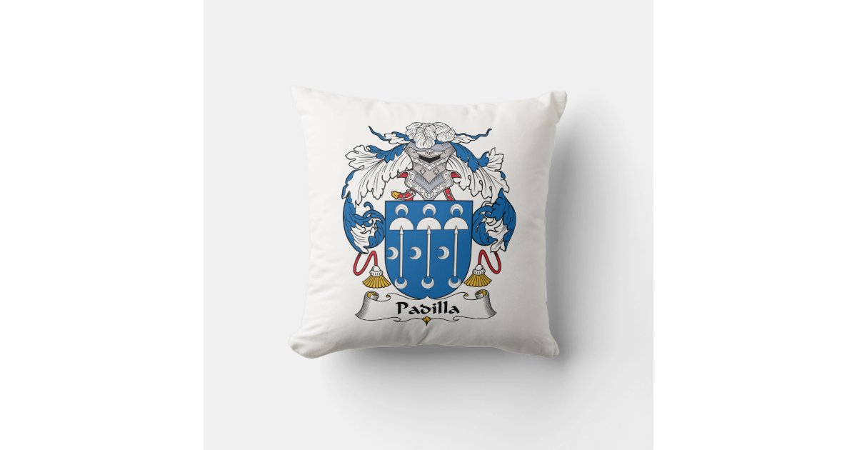 Padilla Family Crest Throw Pillow | Zazzle