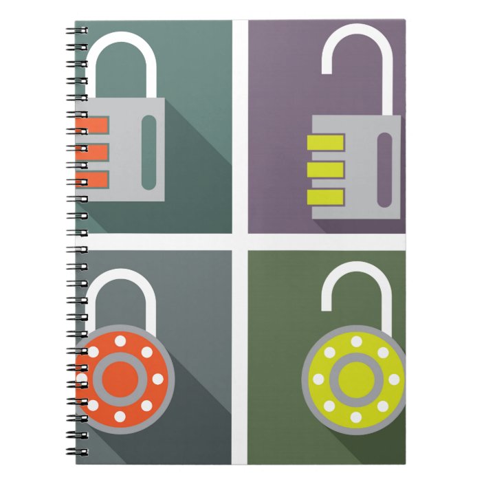 Padlock unlocked locked notebook | Zazzle.com