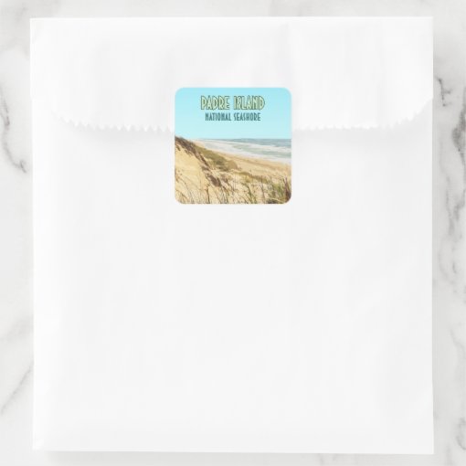 Padre Island National Seashore Texas Square Sticker | Zazzle