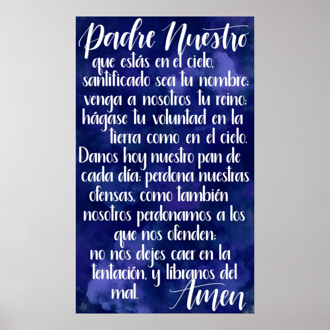 Padre Nuestro (Lord's Prayer in Spanish) Poster | Zazzle