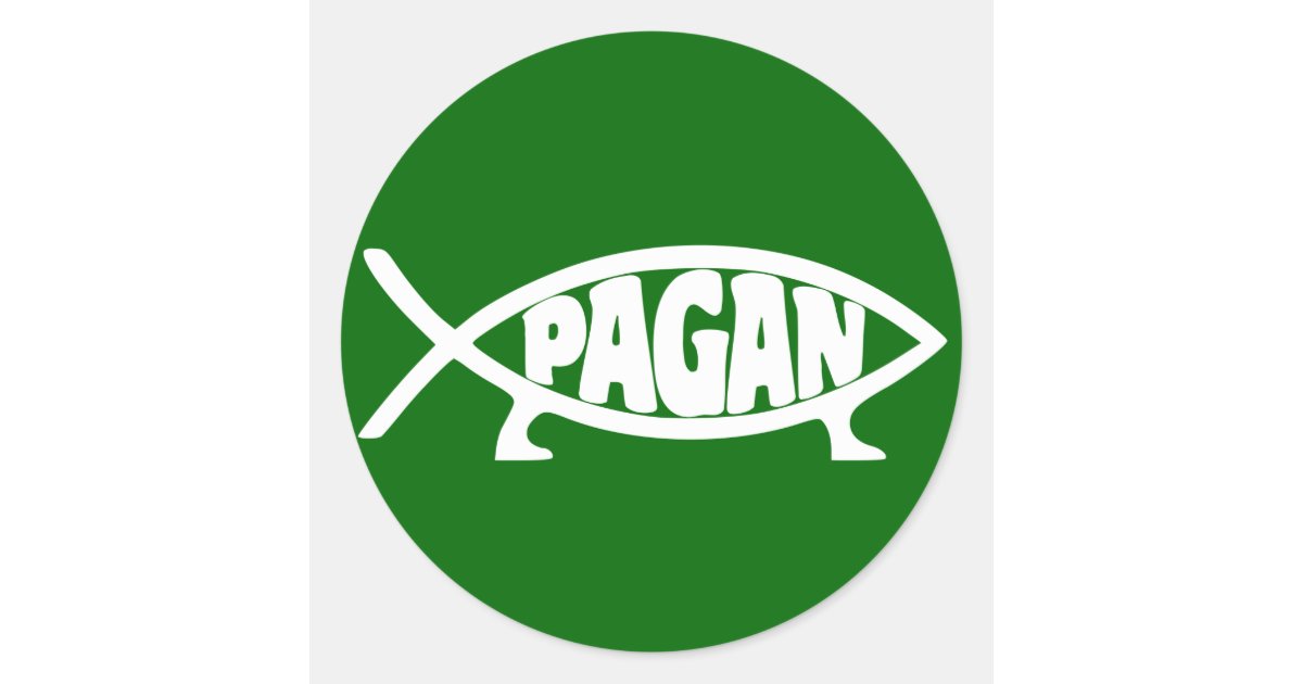 Pagan_fish_ROF Classic Round Sticker | Zazzle