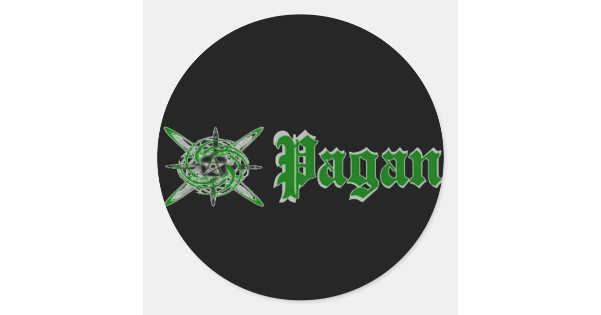 Pagan Star Green Classic Round Sticker | Zazzle
