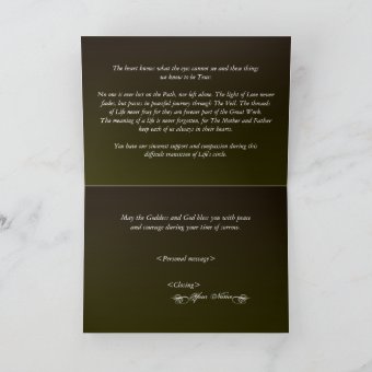 Pagan Sympathy Card | Zazzle