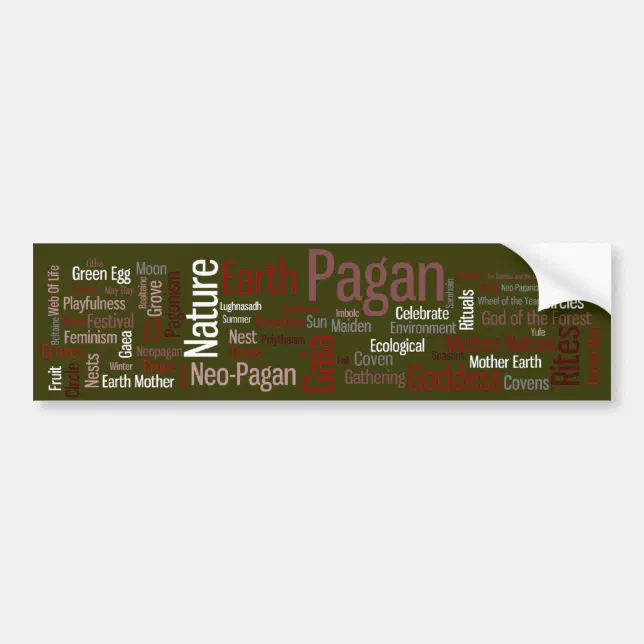 Pagan Words Bumper Sticker | Zazzle