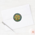 Pagan Yule Pentagram Classic Round Sticker | Zazzle