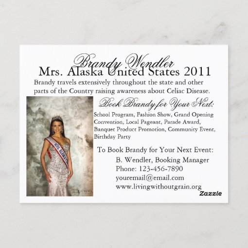 Pageant Autograph/Comp Card | Zazzle