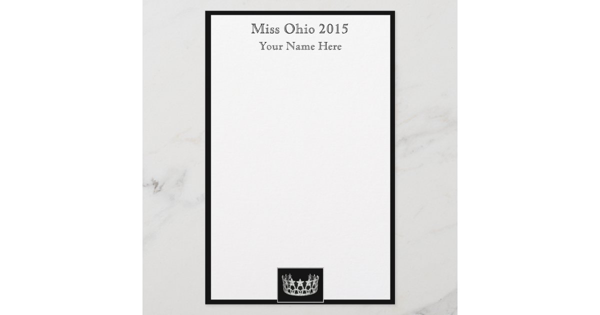 Pageant Crown & Custom Name Stationery Sheets | Zazzle