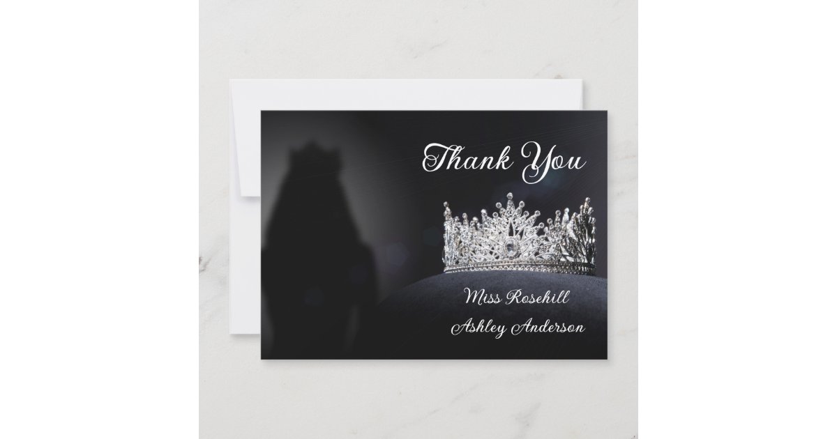 Pageant Crown Flat Thank You Card | Zazzle
