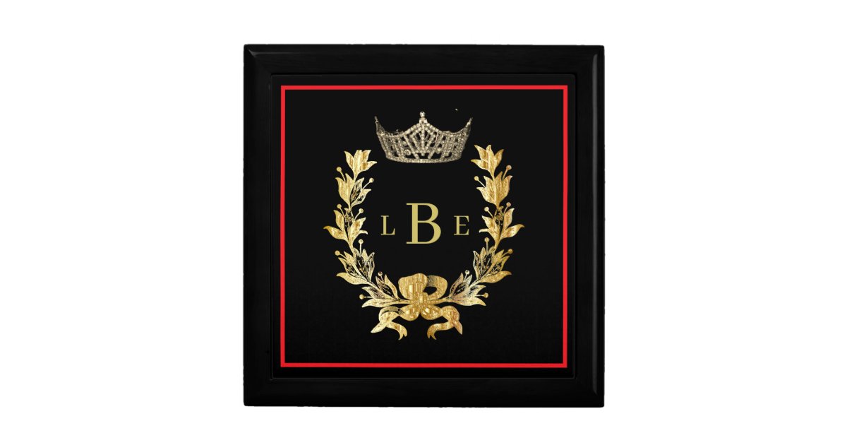 Pageant Crown Men's Women's Monogram Jewerly Box | Zazzle