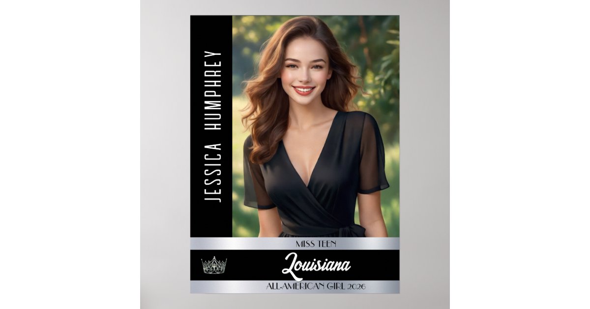 Pageant Door Poster | Onyx Shine Custom Photo | Zazzle
