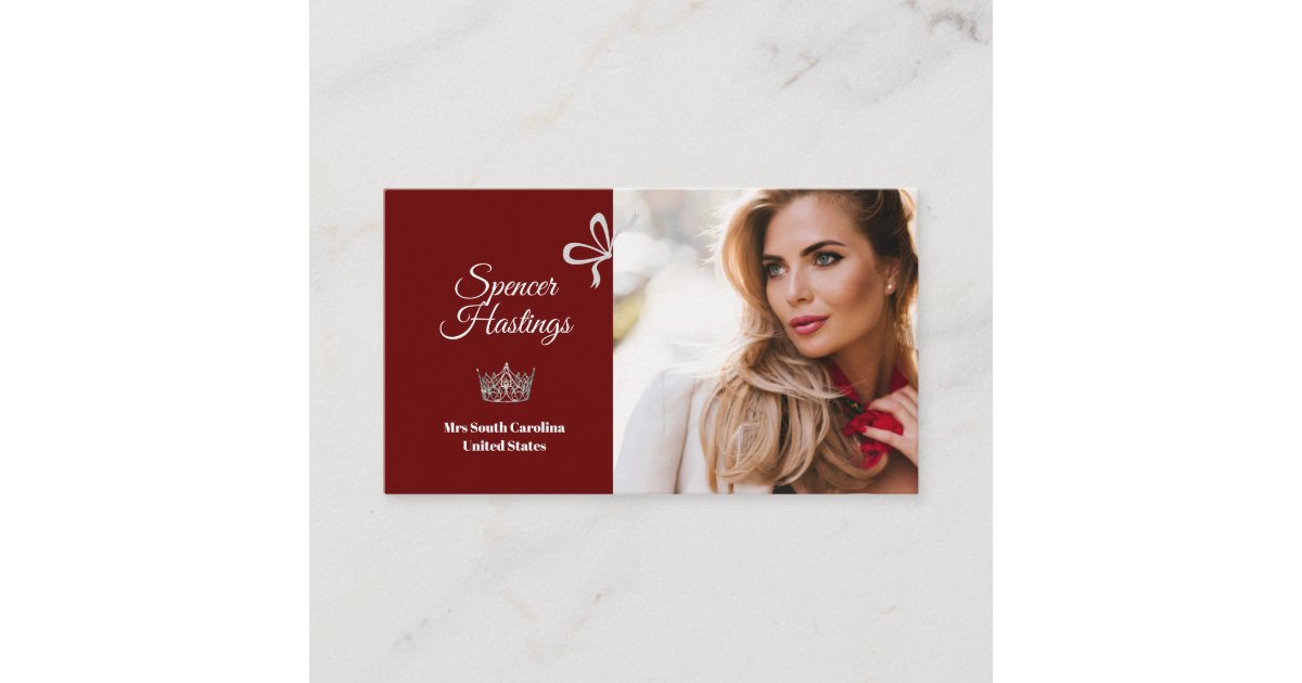 Pageant Essentials Photo Business Card | Zazzle