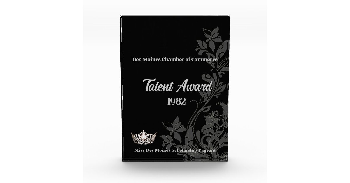 Pageant Floral Silver Crown Acrylic Award | Zazzle