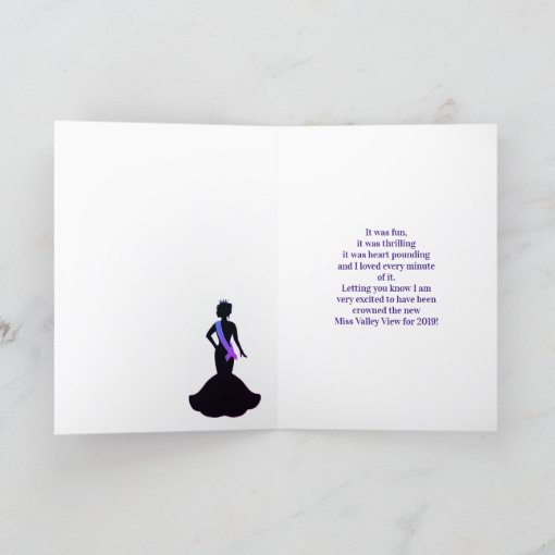 Pageant Greeting Card-Custom Announcement | Zazzle