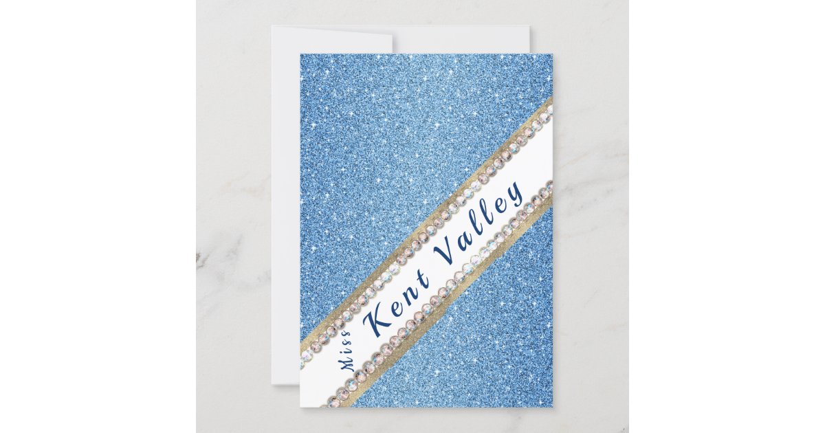 Pageant Sash Banner Glitter Invitation | Zazzle