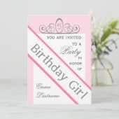 Pageant Sash & Tiara Birthday Party Invitation | Zazzle