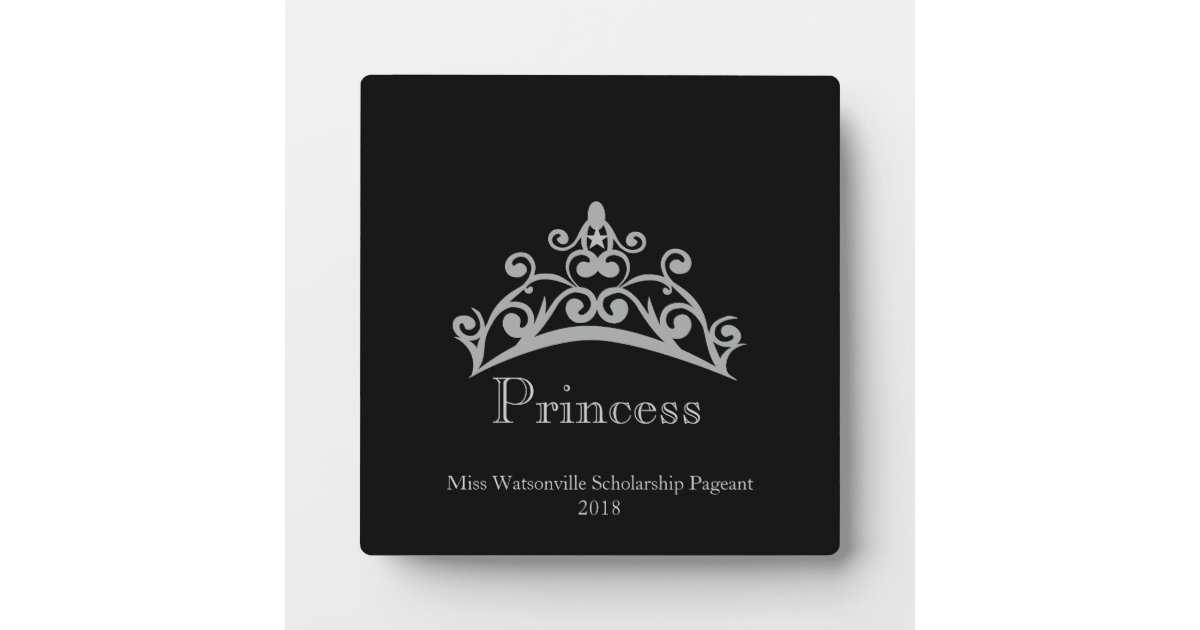 Pageant Silver Tiara Crown Princess Plaque | Zazzle