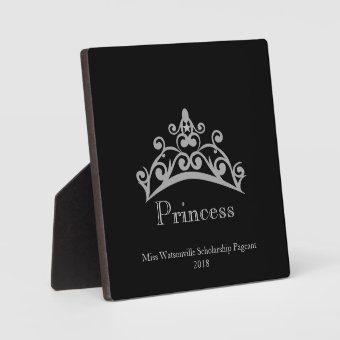 Pageant Silver Tiara Crown Princess Plaque | Zazzle