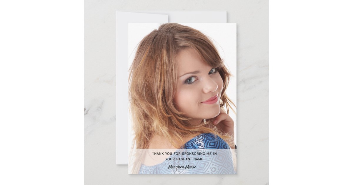 Pageant Sponsor Photo Thank You | Zazzle.com