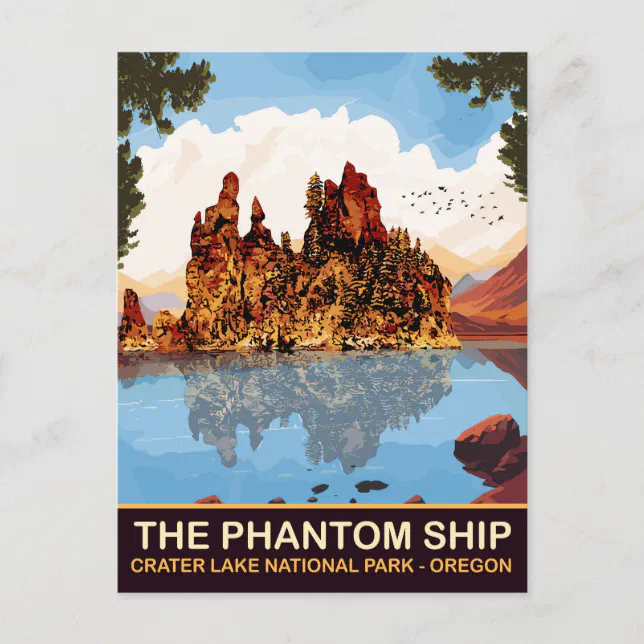 Pahntom Ship, Crater Lake National Park, Oregon Postcard | Zazzle