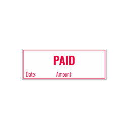 PAID Date Amount and Border Business Text Template Self-inking Stamp ...