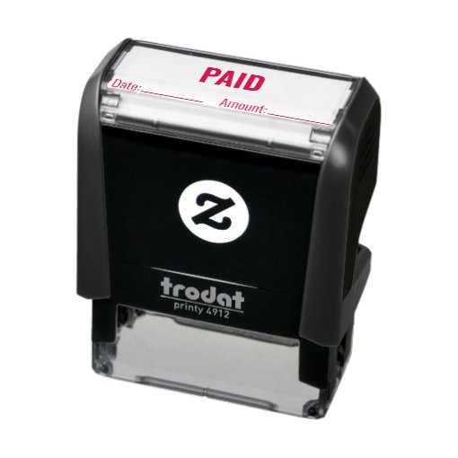 PAID Date Amount Business Text Template Self-inking Stamp | Zazzle