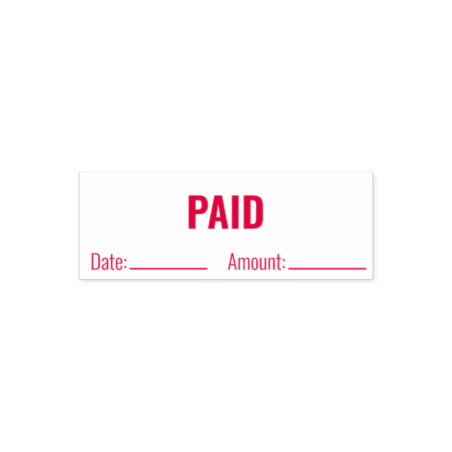 PAID Date Amount Business Text Template Self-inking Stamp | Zazzle